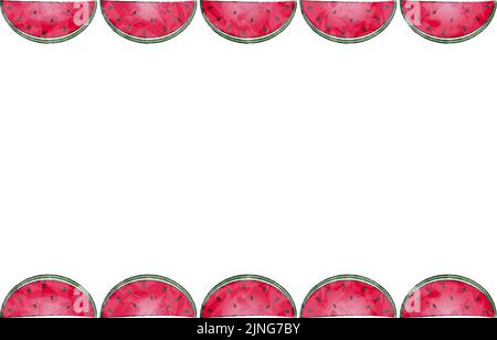 Watermelon: frame, transparent watercolor style Stock Vector Image ...