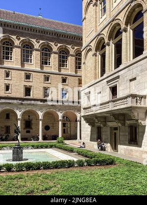 The Boston Public Library and the courtyard of the McKim Courtyard of ...