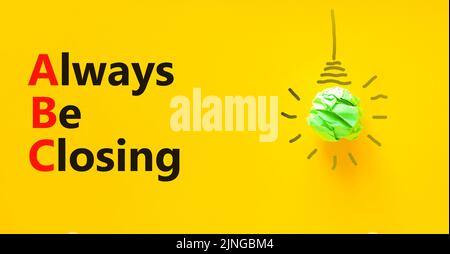 ABC always be closing symbol. Concept words ABC always be closing typed ...