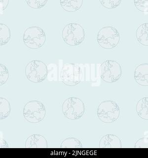 Planet earth engraved seamless pattern. Vintage sphere of world in hand ...