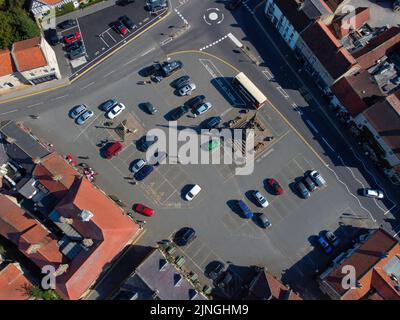 Aerial view of the village of Helmsley in the Ryedale District of North ...