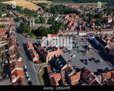 Aerial view of the village of Helmsley in the Ryedale District of North ...