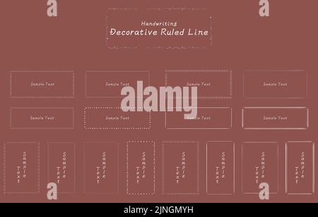 Handwritten decorative ruled line set, monotone simple line set ...