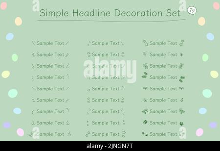 27 types of hand drawn simple headline decoration set illustrations ...