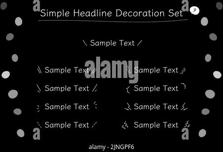 Nine kinds of hand drawn simple headline decoration set illustrations ...