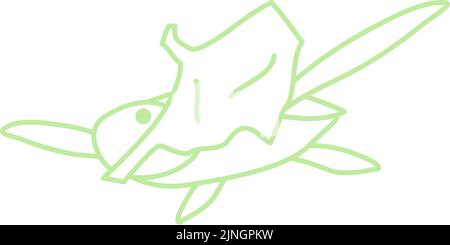 Illustration of a sea turtle eating a plastic bag Vector illustration ...