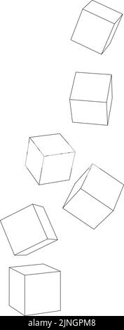 Set of sketch ice cubes. All elements separately for your design. Vector illustration Stock ...