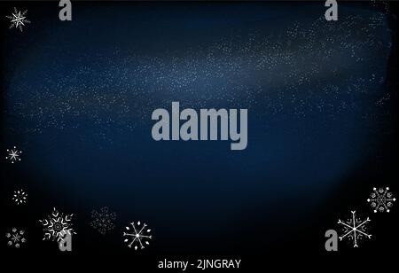 Background material: starry sky and snowflake frame, blue gradient ...