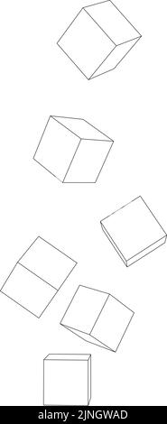 Set of sketch ice cubes. All elements separately for your design. Vector illustration Stock ...