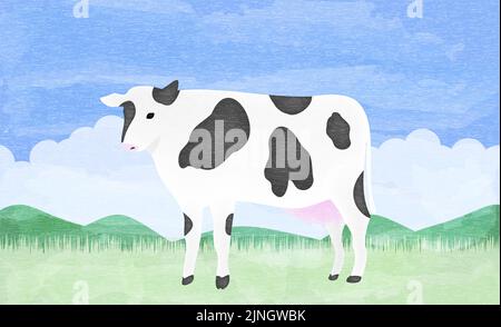 Illustration of a cow standing upright Transparent background Stock ...