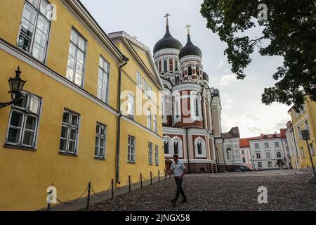 Tallinn, Estonia 2 August 2022 Alexander Nevsky Cathedral on Toompea ...