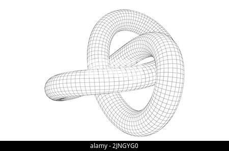 Vector illustration of twisted torus knot with wire mesh Stock Vector ...