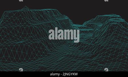 3D rendered illustration of terrain wireframe mesh Stock Vector Image ...