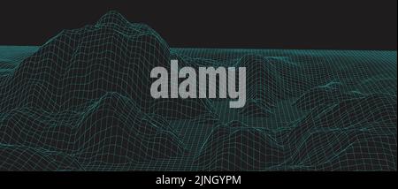 3D rendered illustration of terrain wireframe mesh Stock Vector Image ...