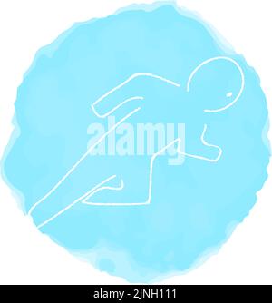 Runner Icon - Blue watercolor background Stock Vector Image & Art - Alamy