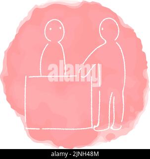 Handwritten simple icon illustration: Reception counter Stock Vector ...