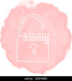 Handwritten simple icon illustration: padlock, unlock Stock Vector ...