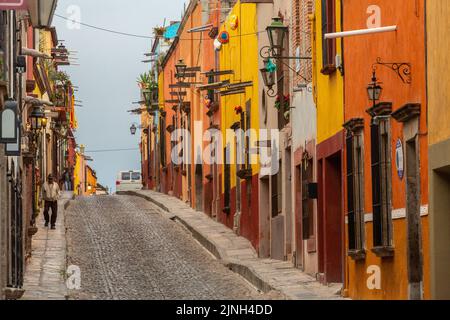 Cobblestone lane Colorful colonial architecture Old San Juan Puerto ...