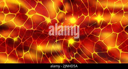 Seamless pattern of volcano lava river or glowing magma surface top ...