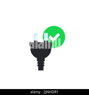 Electric plug and check mark vector logo design Stock Vector Image ...
