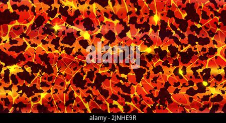 Seamless pattern of volcanic lava with cracked ground texture. Hot ...
