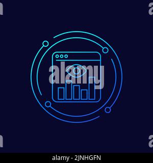 Views analytics icon, eye and graph Stock Vector Image & Art - Alamy