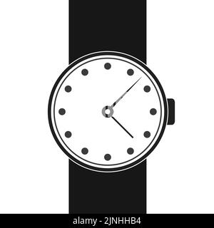 Analog wristband watch greyscale icon - vector illustration Stock ...