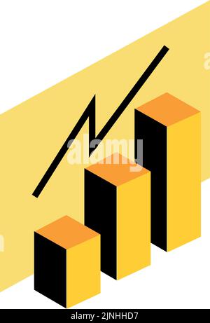 isometric statistics bars and arrow Stock Vector Image & Art - Alamy