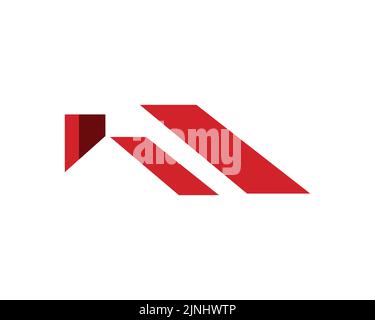 Home symbol icon - red simple outline, isolated - vector illustration ...