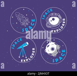 four space outer set icons Stock Vector Image & Art - Alamy
