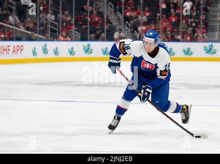 Edmonton, Canada. 11th Aug, 2022. Canada's Kent Johnson (13) and ...