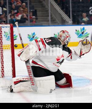 Edmonton, Canada. 11th Aug, 2022. Canada's Connor Bedard (16) and ...