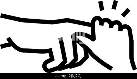 palmar grasp reflex line icon vector illustration Stock Vector Image ...