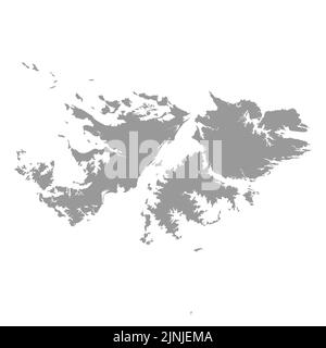 Falklands map. Blank vector map of the country. Borders of the ...