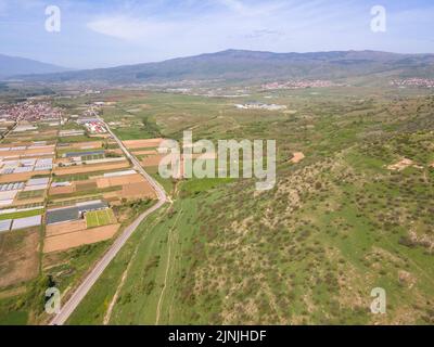 Aerial view of Kozhuh Mountain and Petrich valley, Bulgaria Stock Photo ...