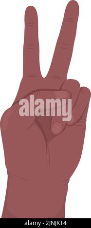 Sign language semi flat color vector hand gesture set Stock Vector ...