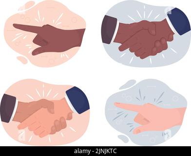 Finger symbols 2D vector isolated illustration set Stock Vector Image ...
