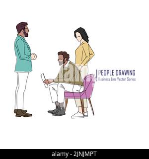 Vector of a business multinational team, diverse men and women of ...