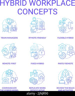 Hybrid workplace concept icons set Stock Vector Image & Art - Alamy
