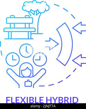 Hybrid workplace blue gradient concept icons Stock Vector Image & Art ...