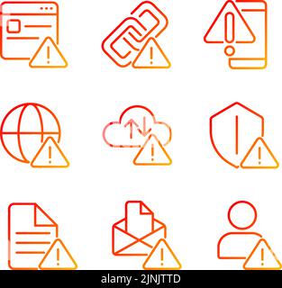 Network connect issues pixel perfect RGB color icons set Stock Vector ...