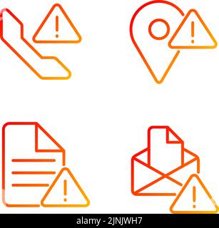 Communication problems pixel perfect linear icons set Stock Vector ...