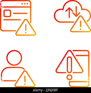 Website error pixel perfect gradient linear vector icon Stock Vector ...