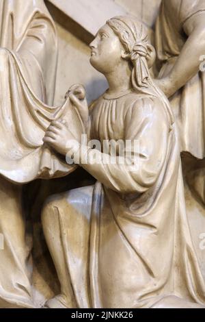 Véronique essuie le visage de Jésus-Christ. Détails. Chemin de croix ...