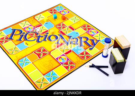 Pictionary board game isolated on a white background Stock Photo - Alamy