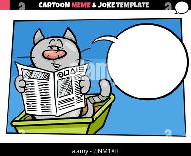cartoon meme template with cat in litter box Stock Vector Image & Art ...