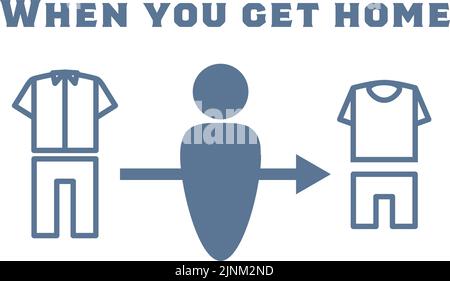 Simple icon illustration of changing clothes -Translation: Change ...