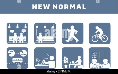 Set of corona measures icons for trains and labor Stock Vector Image ...