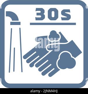 Illustration recommending washing your hands over 30 seconds Stock ...