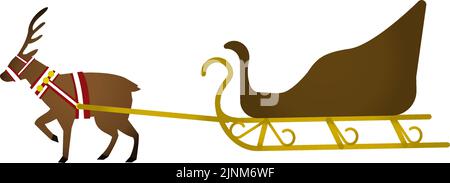 Reindeer pulling an empty sled Stock Vector Image & Art - Alamy